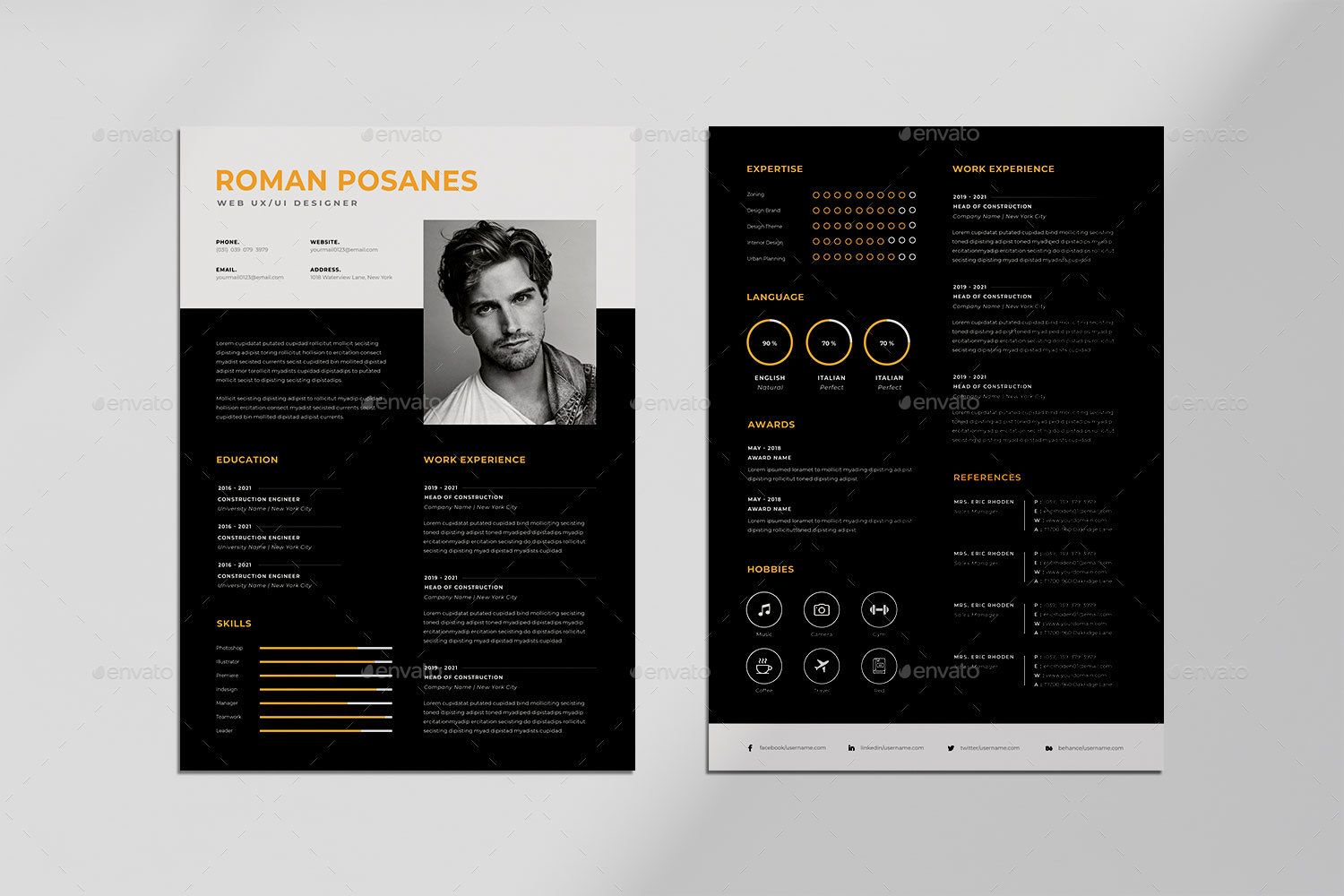 Resume Word Template, Print Templates | GraphicRiver