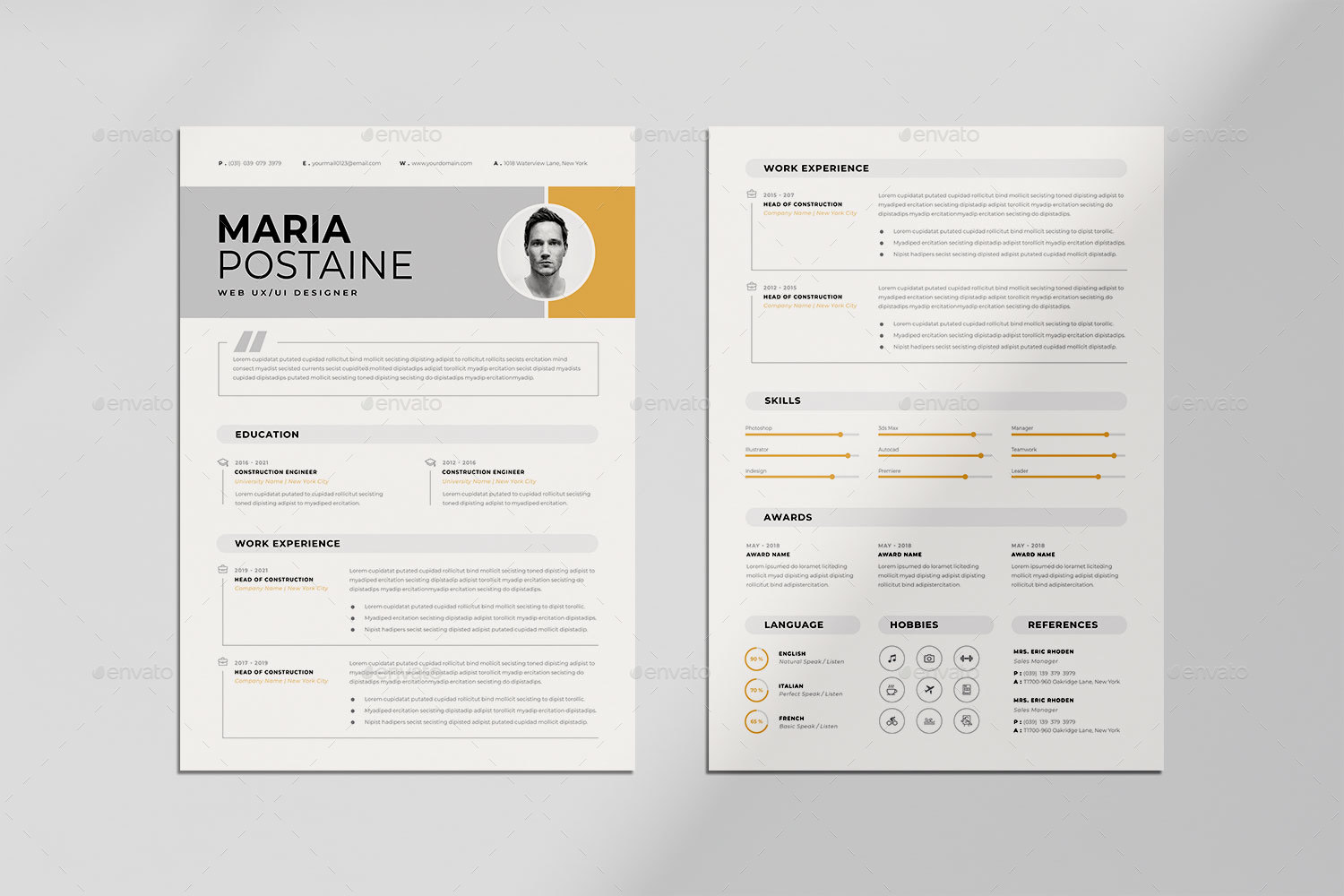 Resume Word Template, Print Templates | GraphicRiver