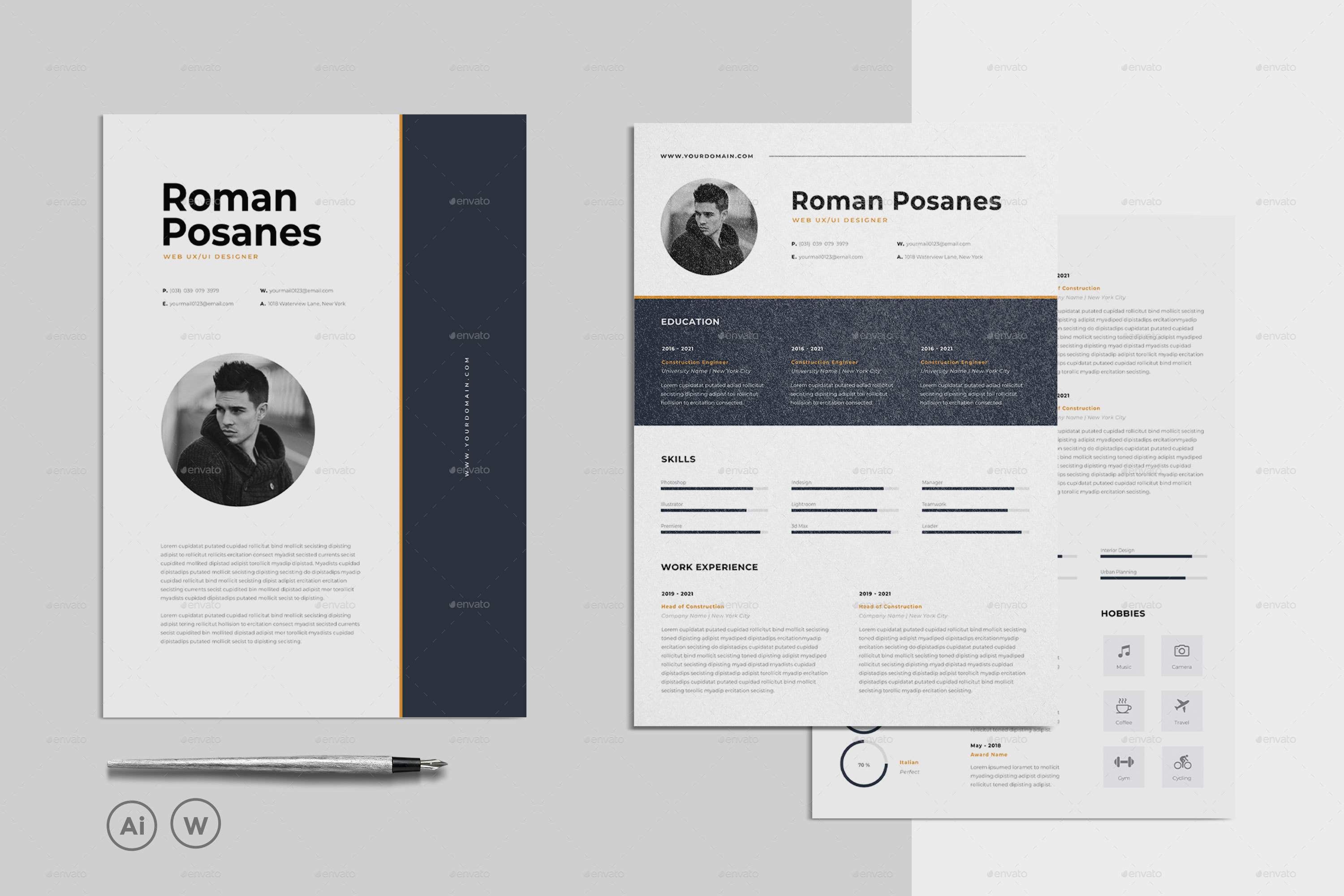 Resume Word Template by Akhstudio | GraphicRiver