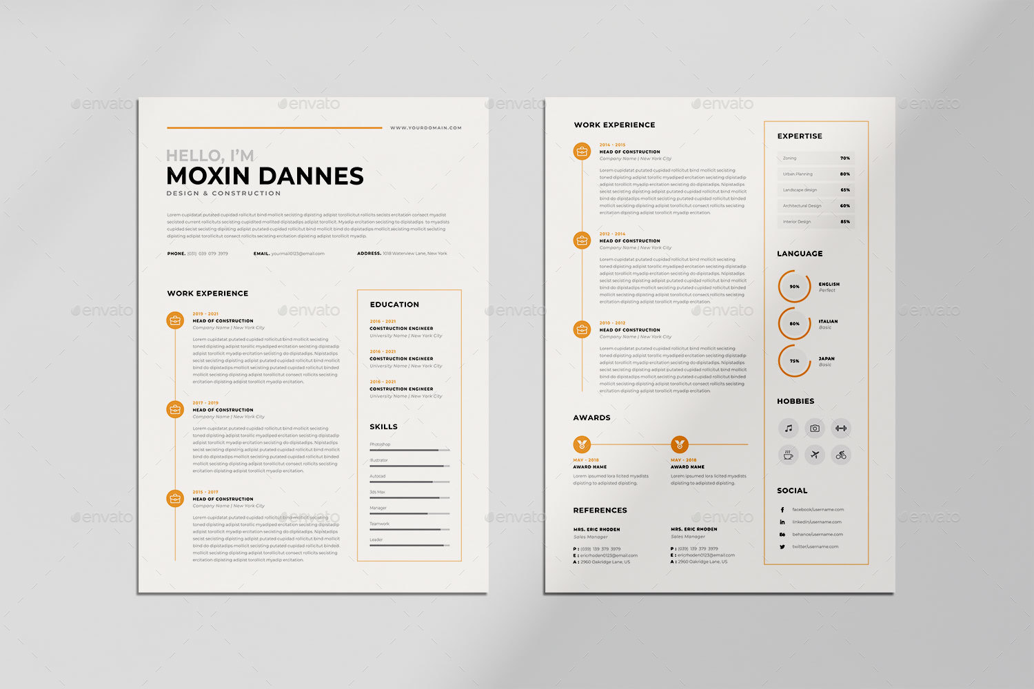 Resume Word Template, Print Templates | GraphicRiver