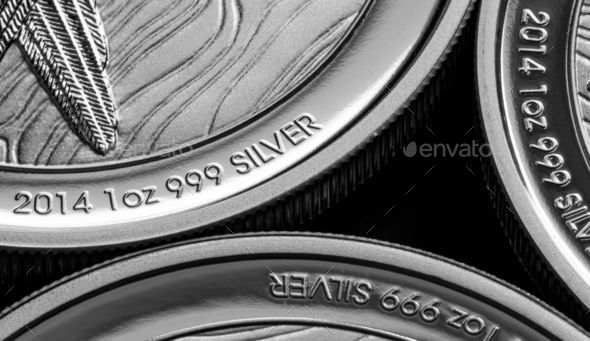 Grayscale closeup of shiny silver coins Stock Photo by wirestock ...