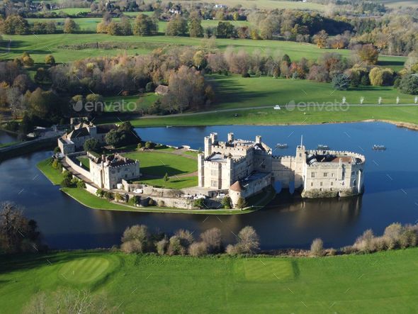 View of Caerphi Castle, a historic medieval structure situated above a ...
