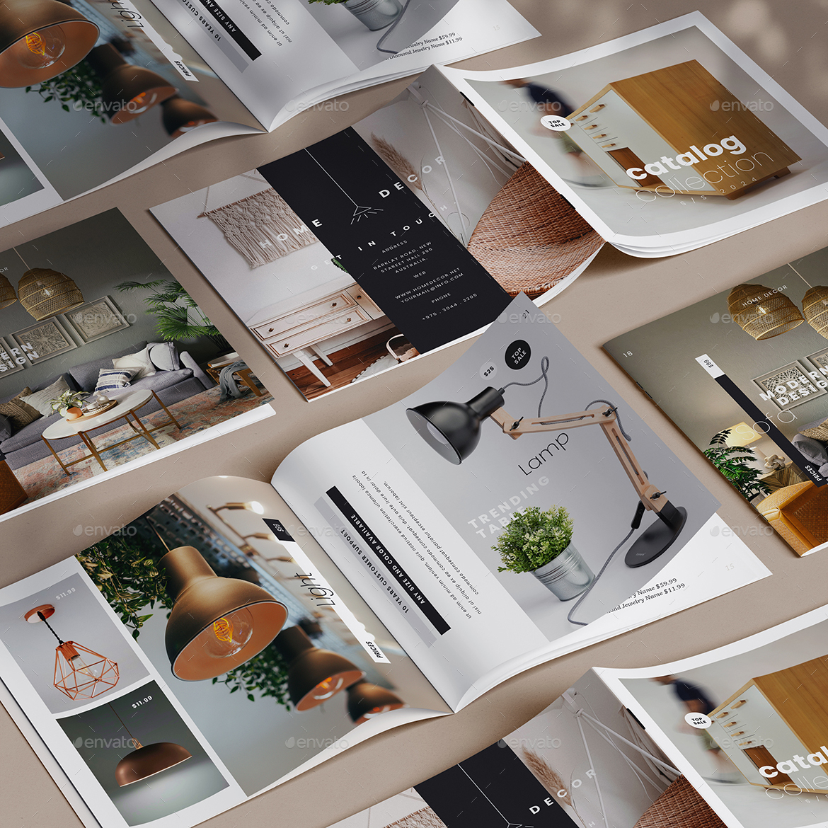 Square Furniture and Interior Catalog Template, Print Templates ...