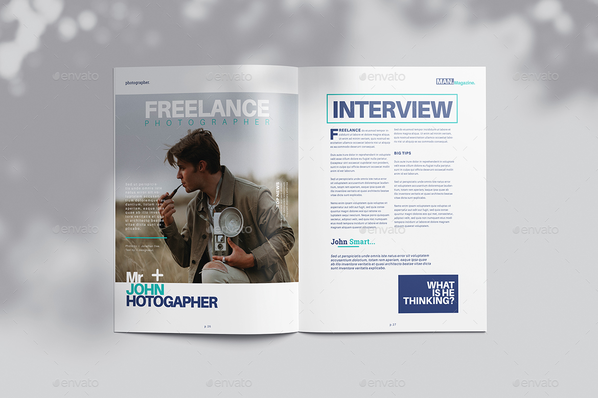 Man Magazine, Print Templates | GraphicRiver
