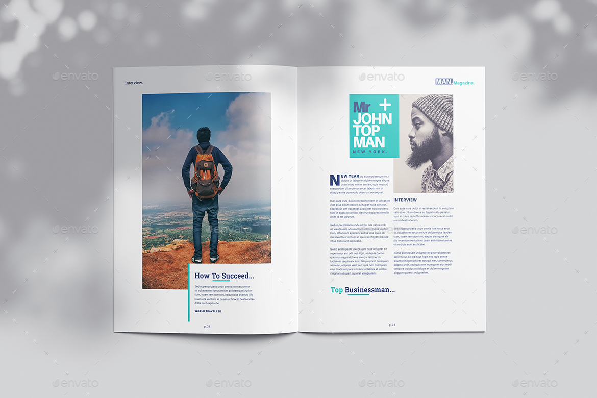 Man Magazine, Print Templates | GraphicRiver