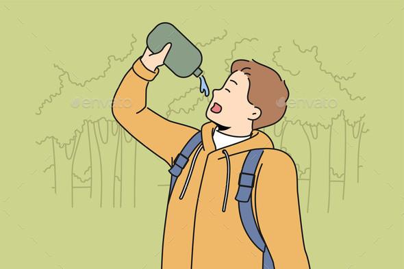 Person Drinking Water Cartoon