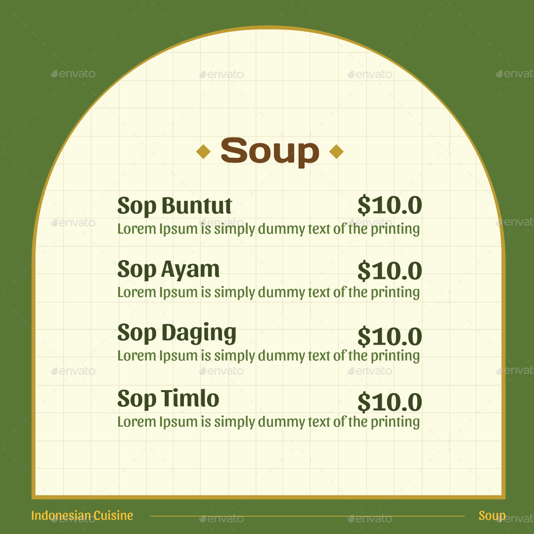 Indonesian Cuisine Menu, Print Templates | GraphicRiver