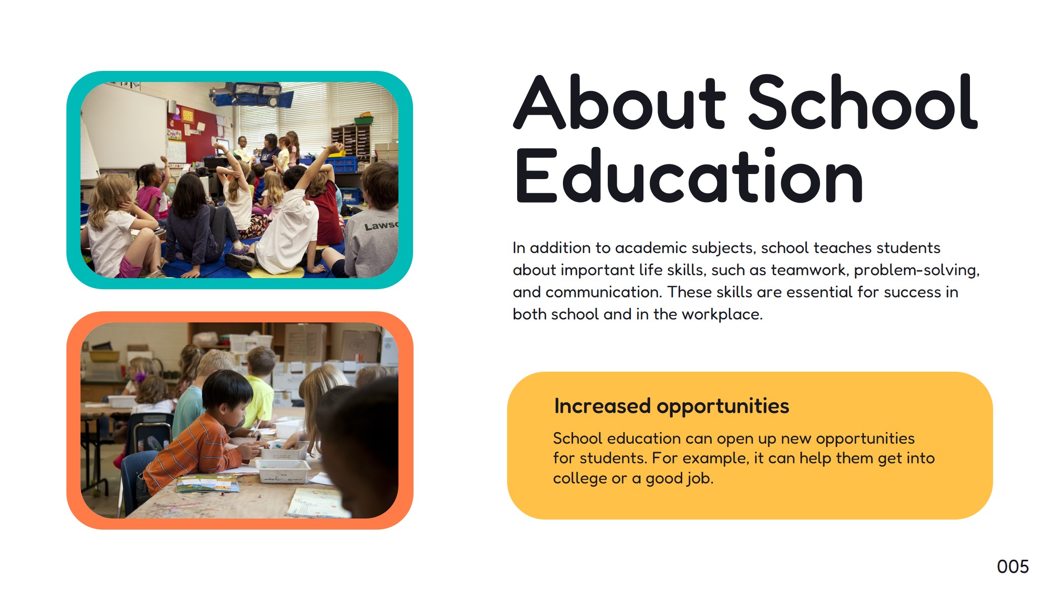 Colorful School Education Presentation Template, Presentation Templates