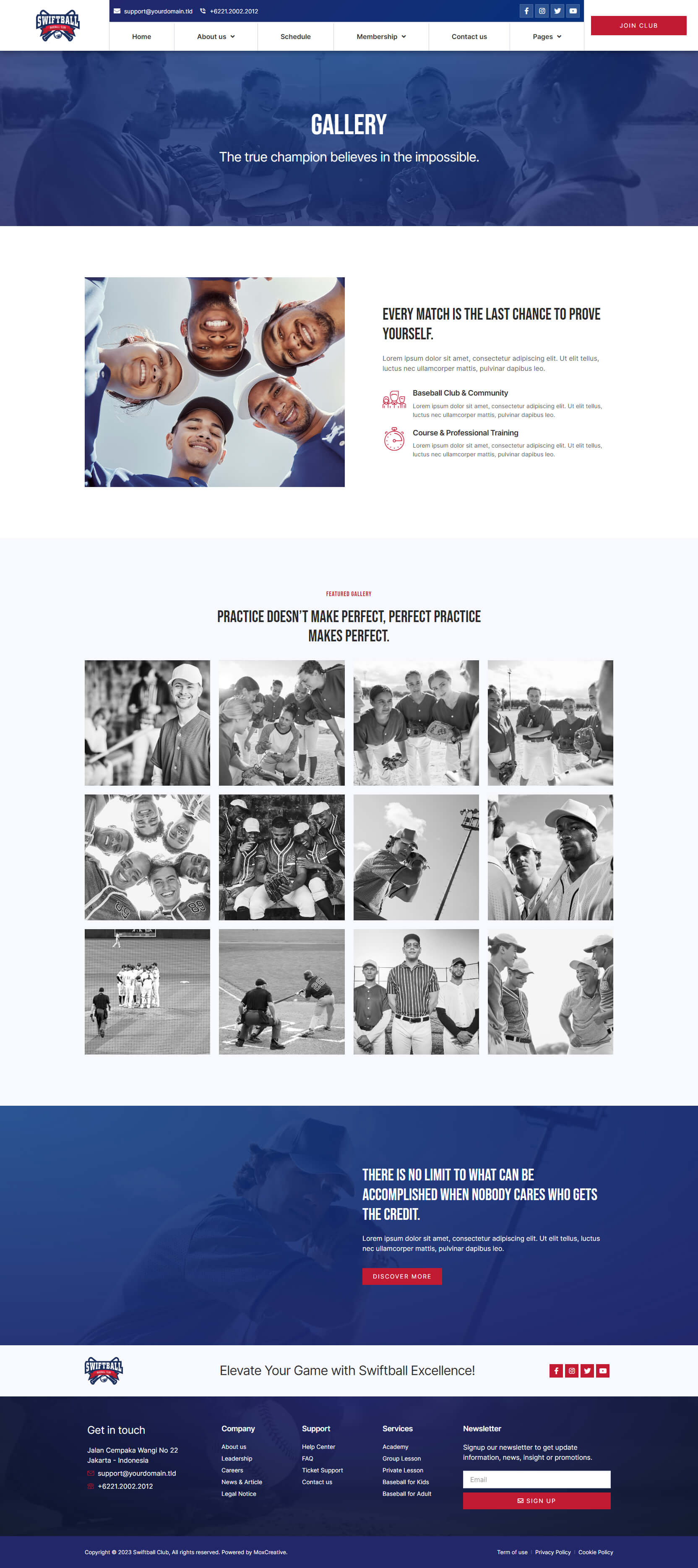 SwiftBall - BaseBall Team & Sport Club Elementor Pro Template Kit by ...