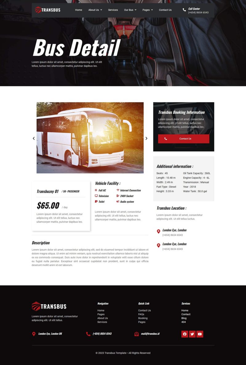 Transbus - Bus Charter Service Elementor Template Kit by Kitpro ...