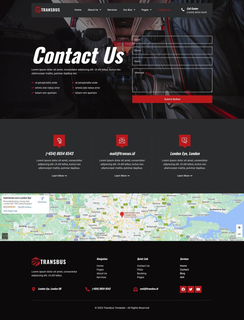 Transbus - Bus Charter Service Elementor Template Kit by Kitpro ...