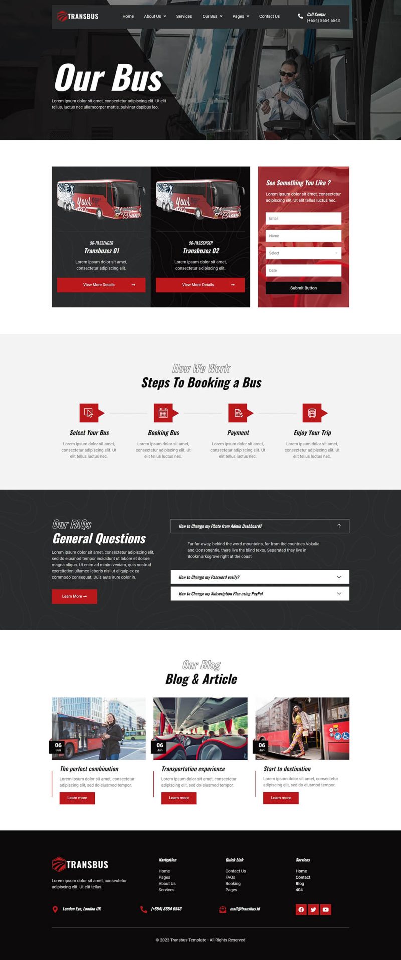 Transbus - Bus Charter Service Elementor Template Kit by Kitpro ...