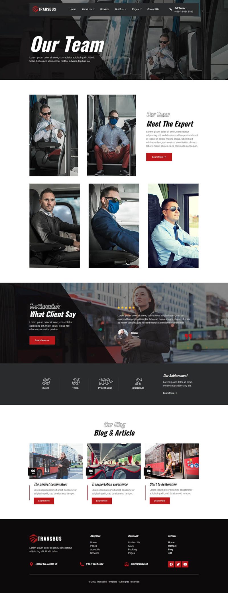 Transbus - Bus Charter Service Elementor Template Kit by Kitpro ...