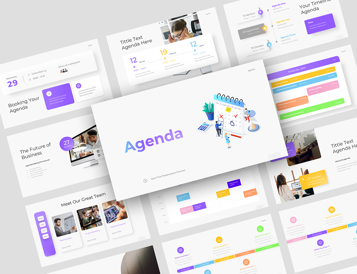 Agenda Planner Infographic PowerPoint Template, Presentation Templates