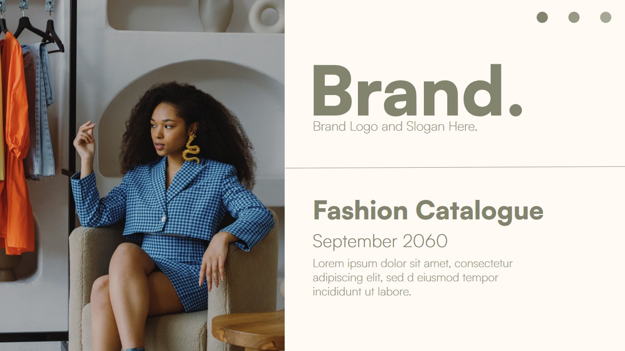 Minimalist Fashion Brand PowerPoint Template, Presentation Templates