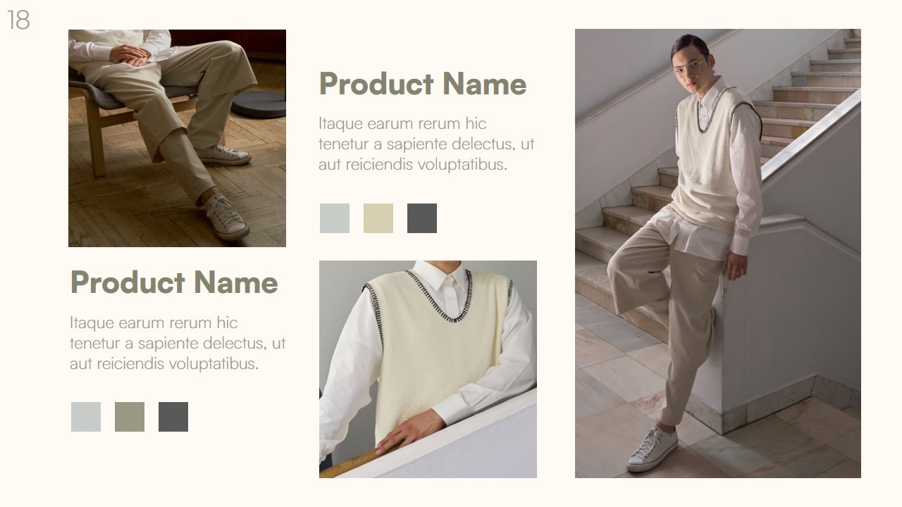 Minimalist Fashion Brand PowerPoint Template, Presentation Templates