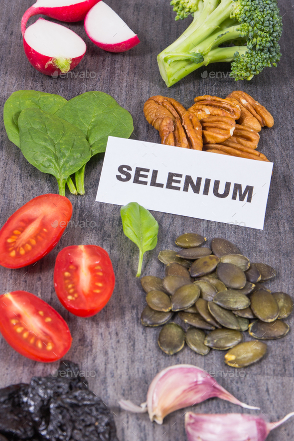 Healthy food containing natural selenium, fiber and other vitamins and ...