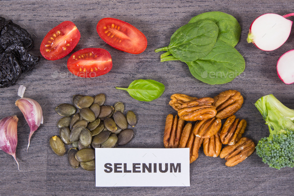 Healthy food containing natural selenium, fiber and other vitamins and ...