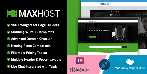 MaxHost - Web Hosting, WHMCS and Corporate Business WordPress Theme with WooCommerce by Fluent ...