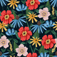 Seamless Pattern with Simple Wild Flowers, Vectors | GraphicRiver