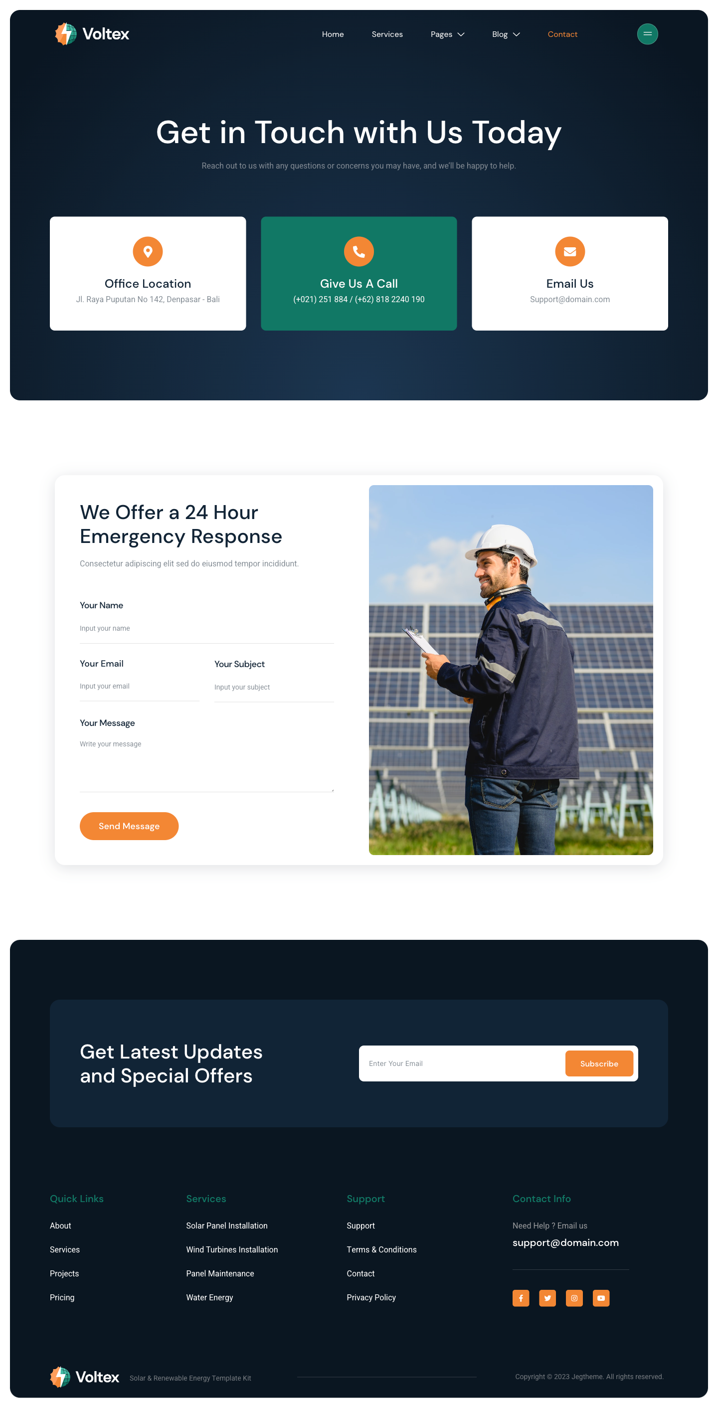 Voltex – Solar Panels & Renewable Energy Company Elementor Template Kit ...