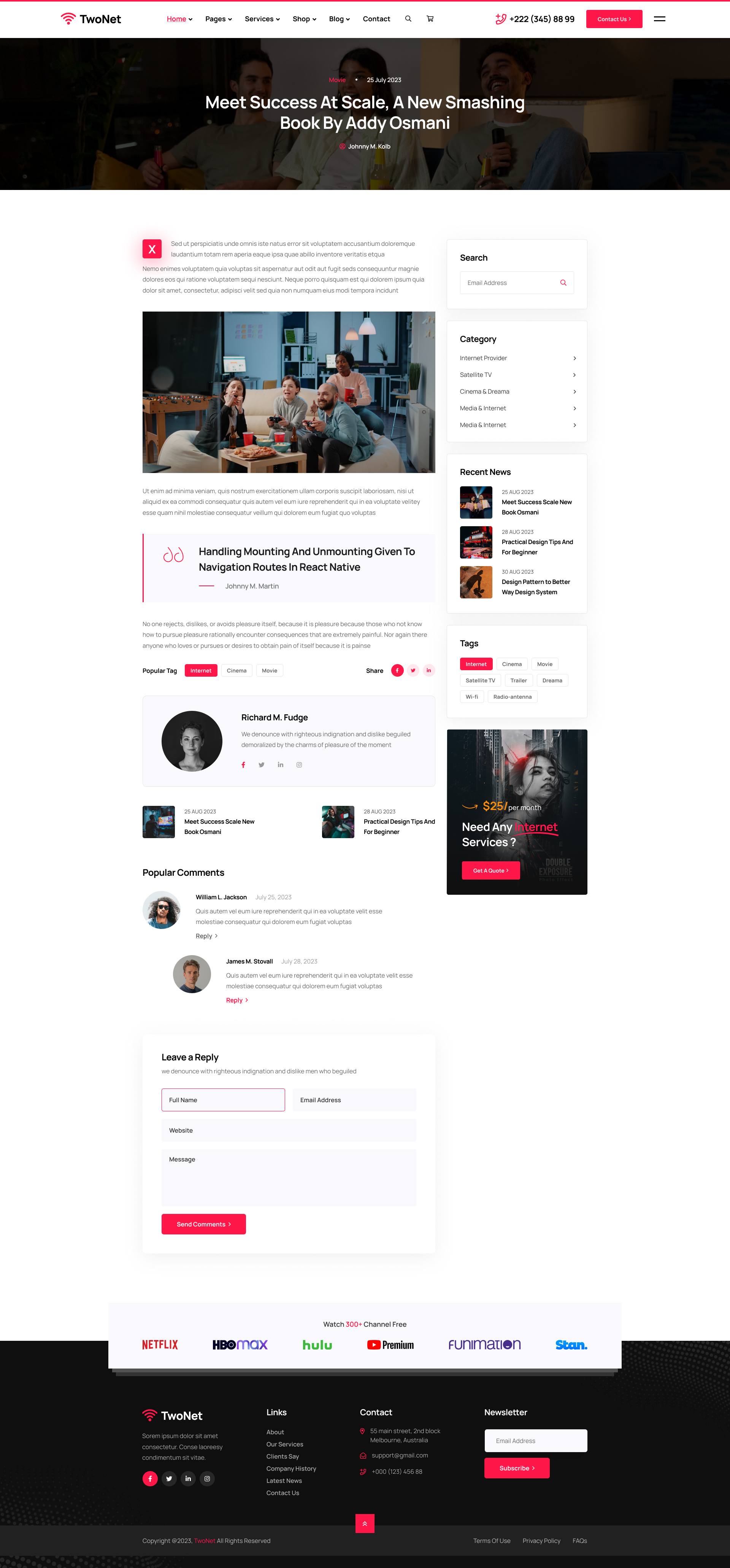 Twoet - TV & Internet Provider Figma Template by Webtend | ThemeForest