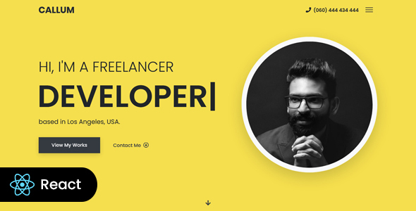 Callum - Personal Portfolio React Template by HarnishDesign | ThemeForest