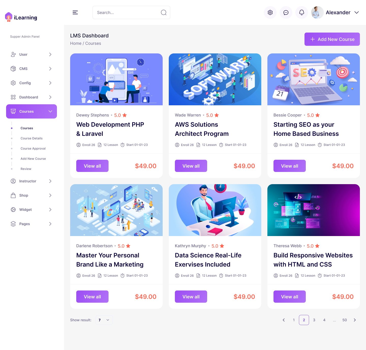 iLearning – Multipurpose Admin Dashboard by devsarray | ThemeForest