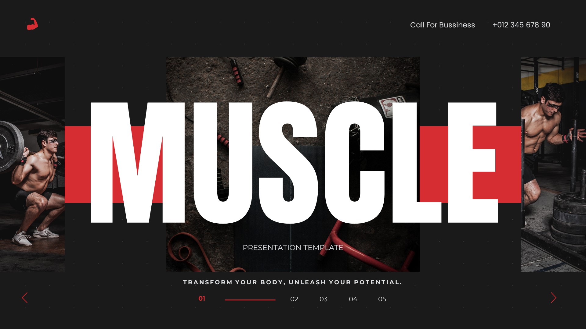 Muscle - Sports Fitness Powerpoint Presentation Template, Presentation ...