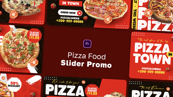 Pizza Food Slider Promo MOGRT, Premiere Pro Templates | VideoHive