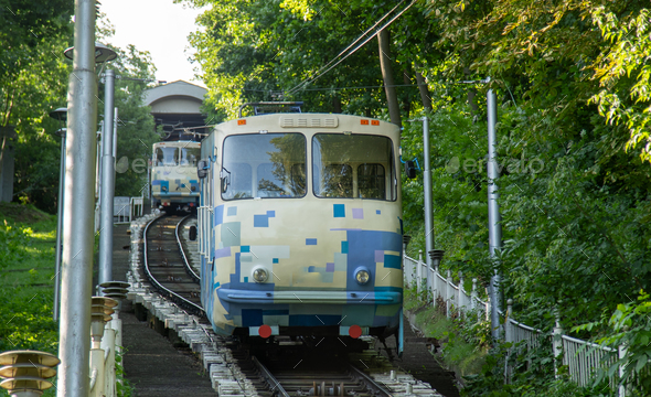 Public transport funicular. Kyiv, Ukraine. Stock Photo by Real_life_Studio