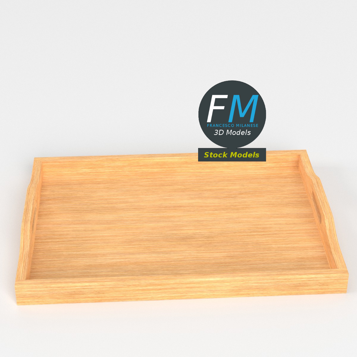 Wooden serving tray by FrancescoMilanese85 | 3DOcean