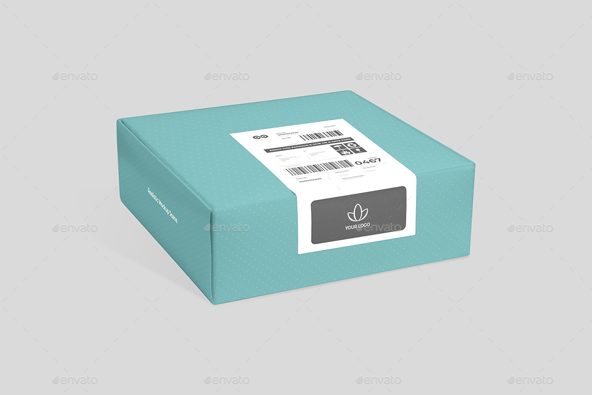 Box Packaging With Sticker Label Mockup by gungunawan_ | GraphicRiver
