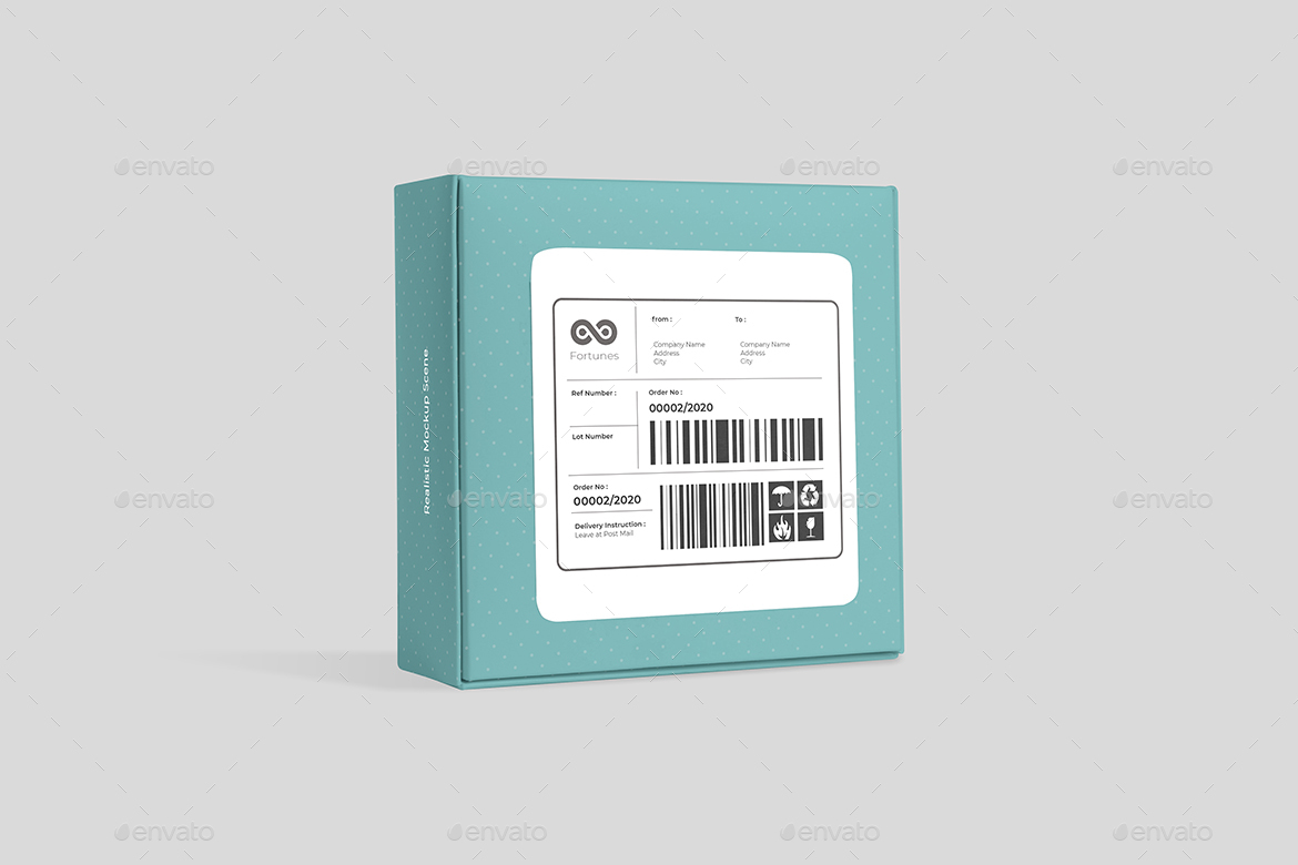 Box Packaging With Sticker Label Mockup, Graphics | GraphicRiver