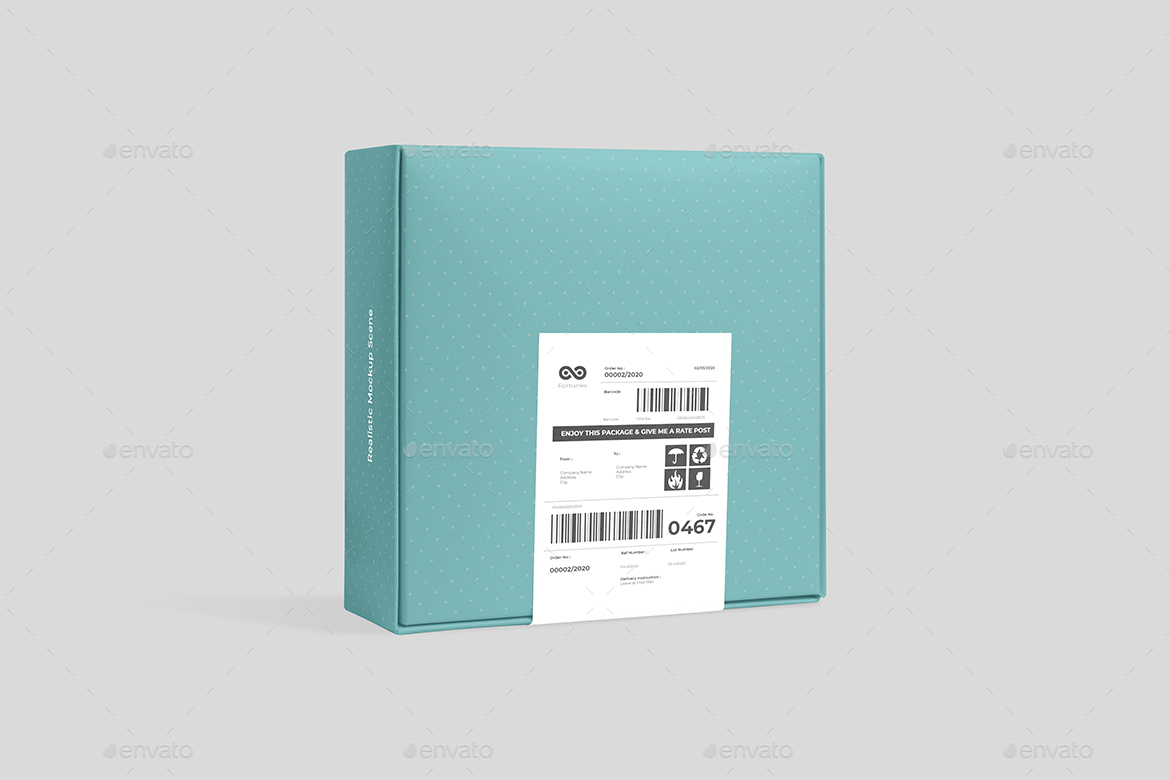 Box Packaging With Sticker Label Mockup, Graphics | GraphicRiver