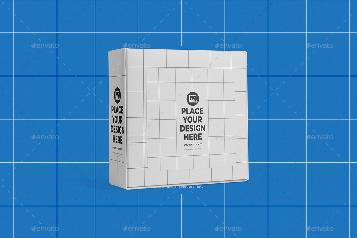 Box Packaging With Sticker Label Mockup, Graphics | GraphicRiver