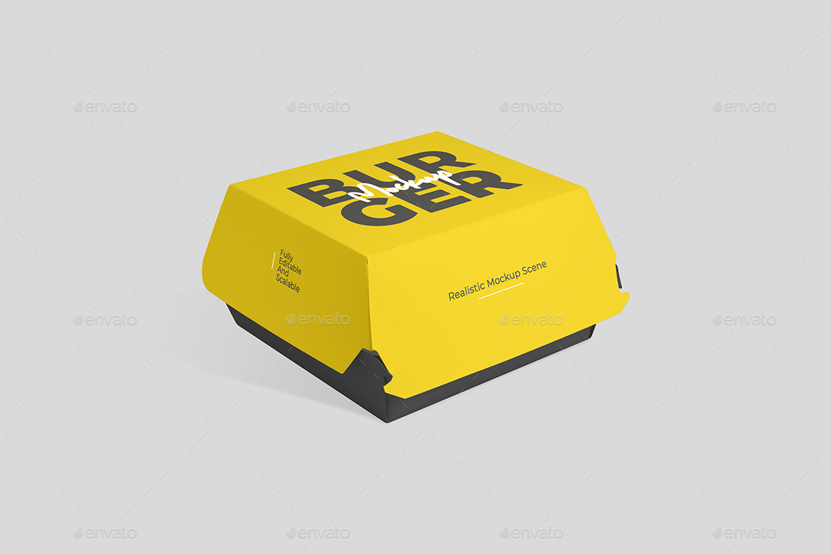 Burger Box Packaging Mockup, Graphics | GraphicRiver