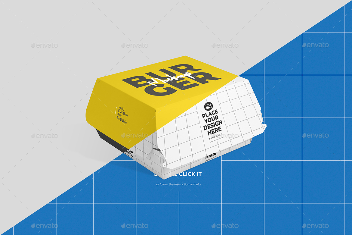 Burger Box Packaging Mockup, Graphics | GraphicRiver