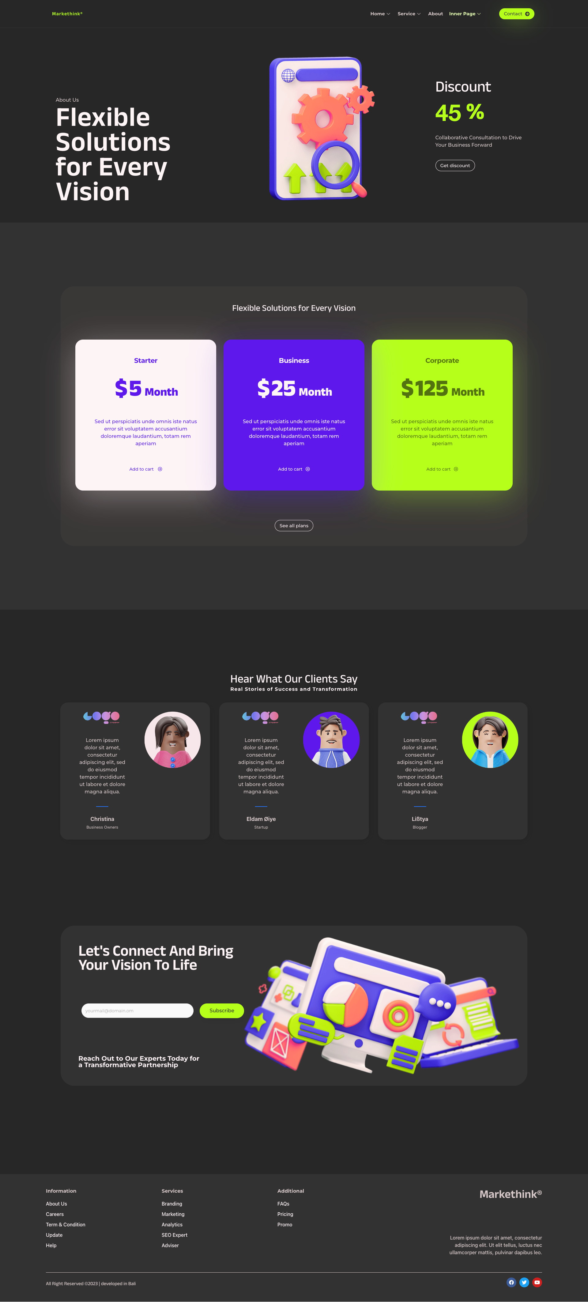 Markethink - Dark Mode Digital Marketing Agency Elementor Template Kit by Casloop