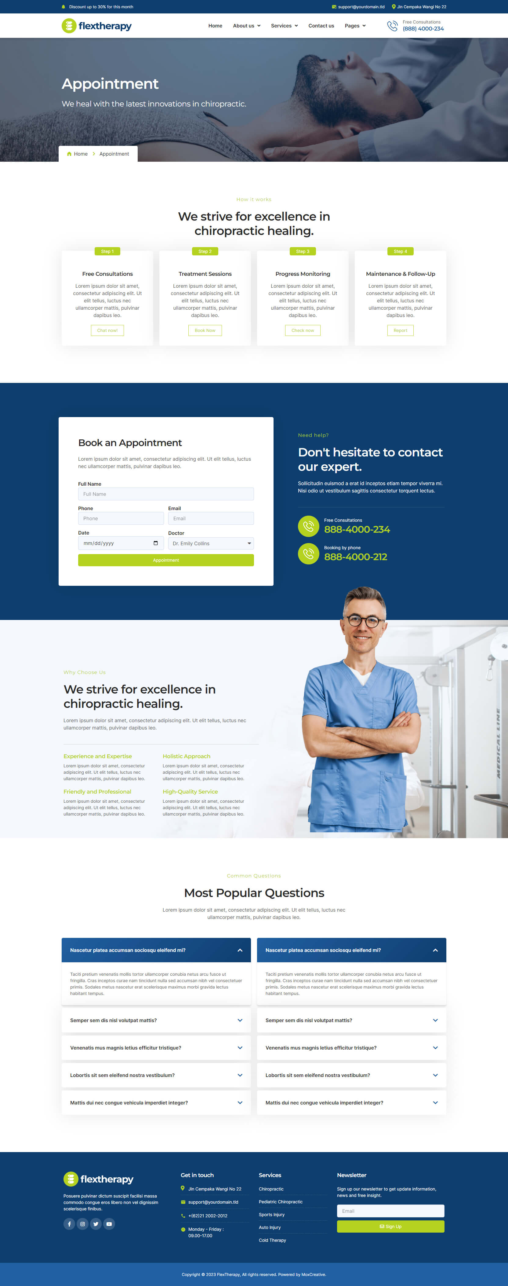 FlexTherapy - Chiropractic & Physiotherapy Elementor Template Kit by ...