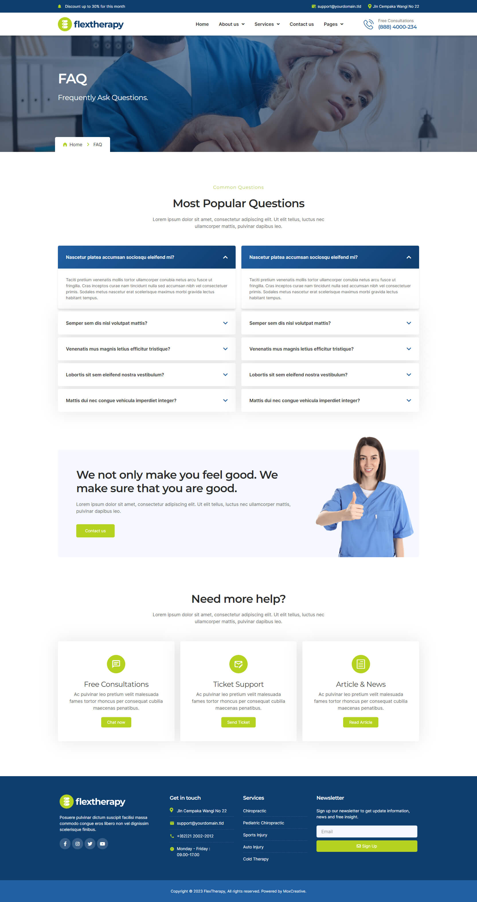FlexTherapy - Chiropractic & Physiotherapy Elementor Template Kit by ...