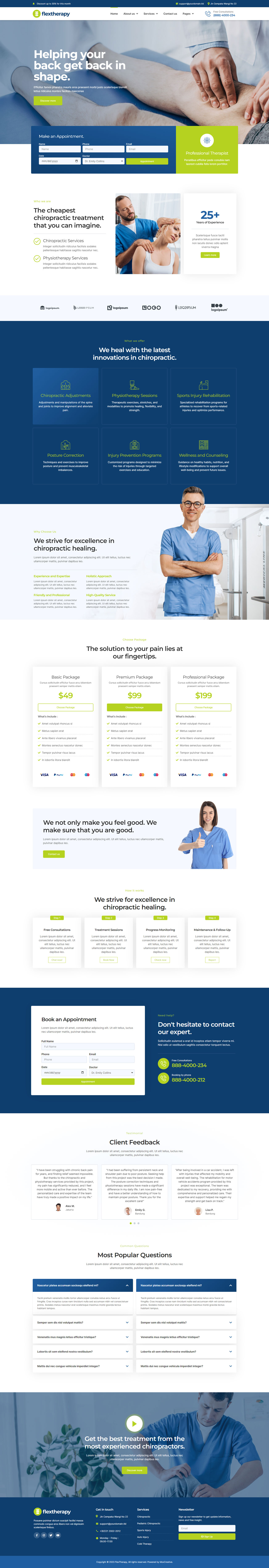 FlexTherapy - Chiropractic & Physiotherapy Elementor Template Kit by ...