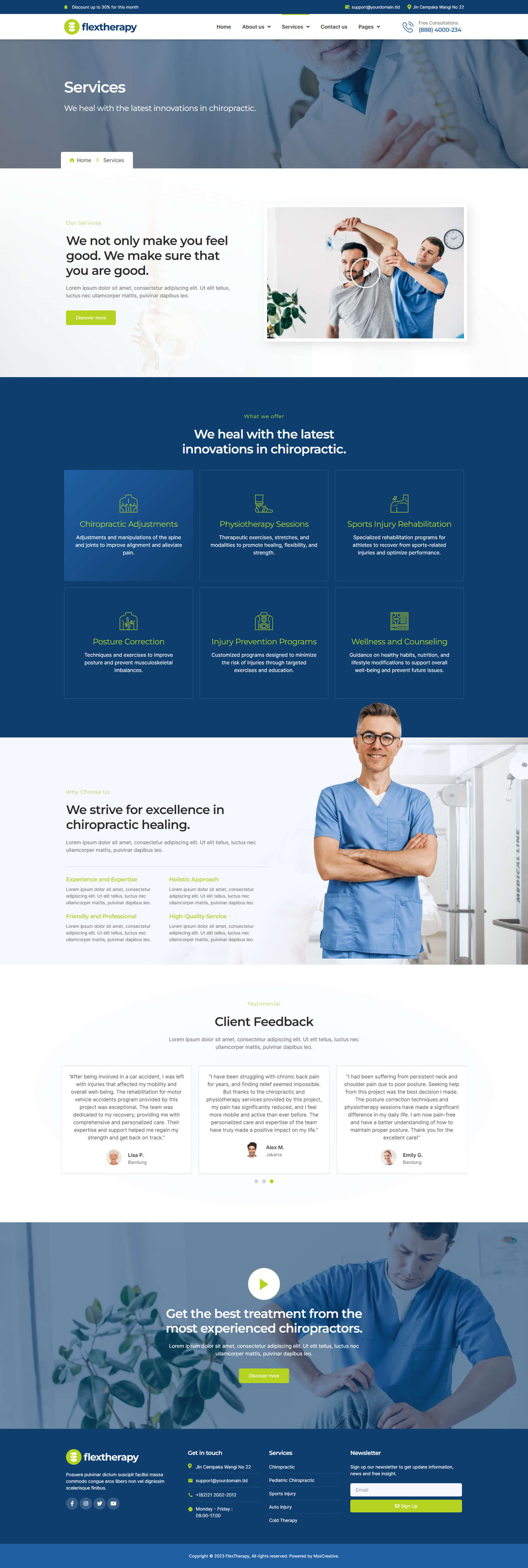 FlexTherapy - Chiropractic & Physiotherapy Elementor Template Kit by ...