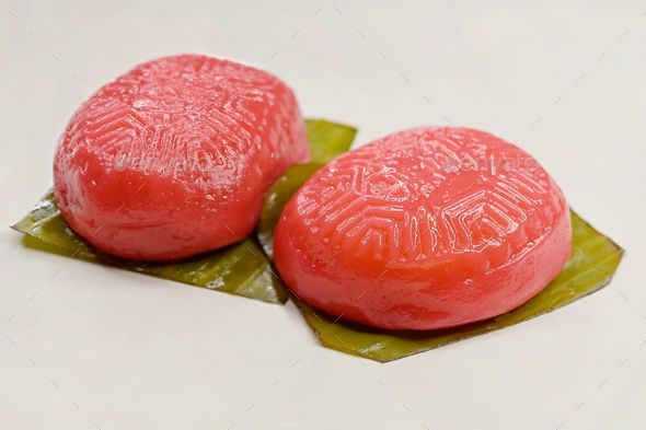 Red Tortoise Cakes 'Ang Ku Kueh': Chinese pastry, with glutinous rice ...