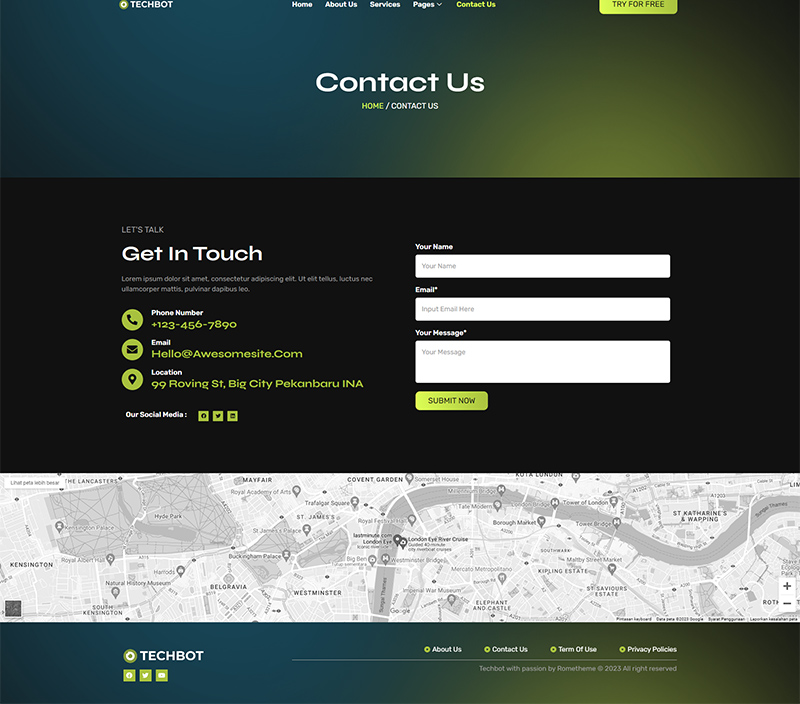Techbot - Artificial Intelligence & Technology Services Elementor Template Kit by Rometheme