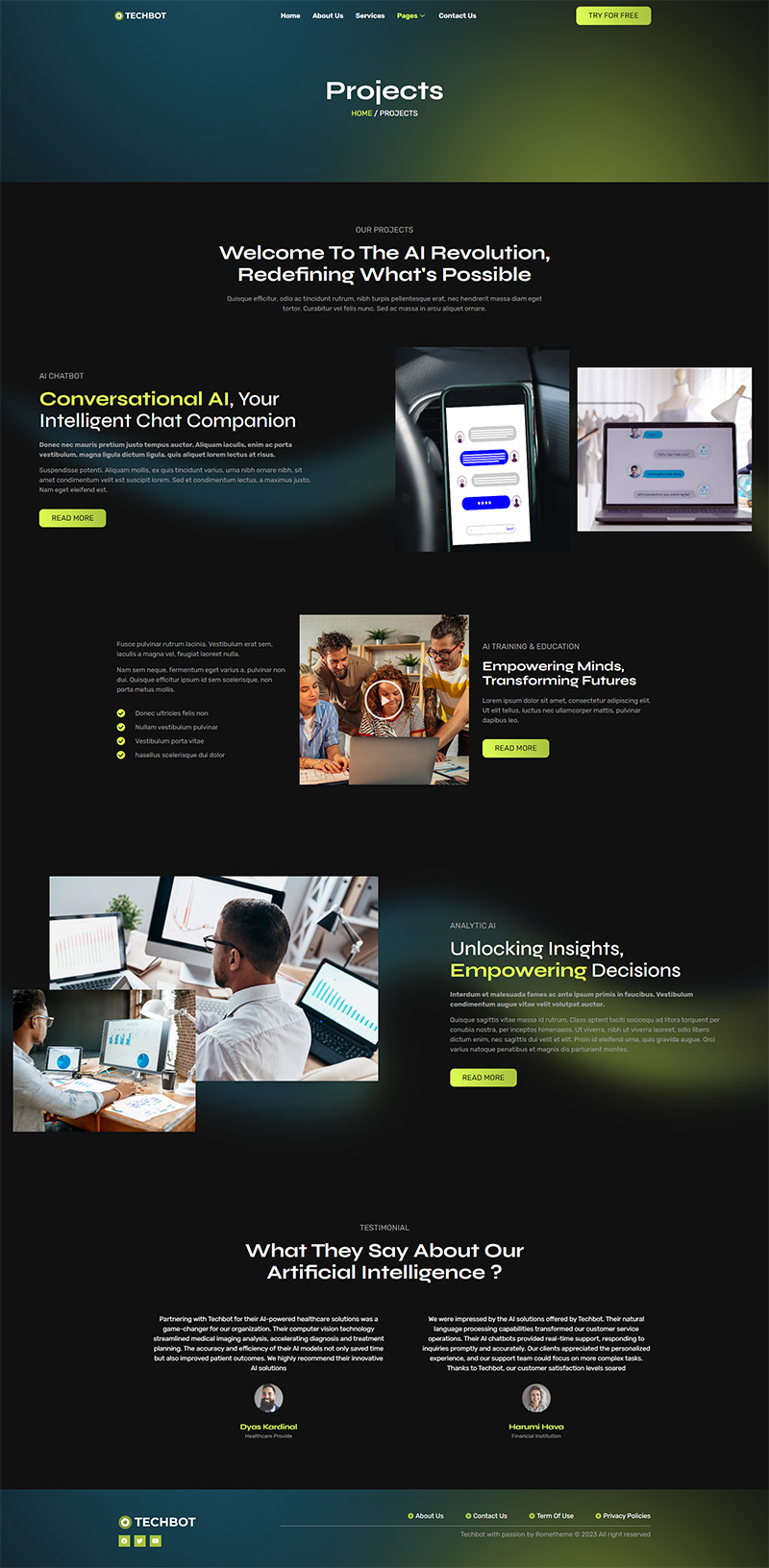Techbot - Artificial Intelligence & Technology Services Elementor ...