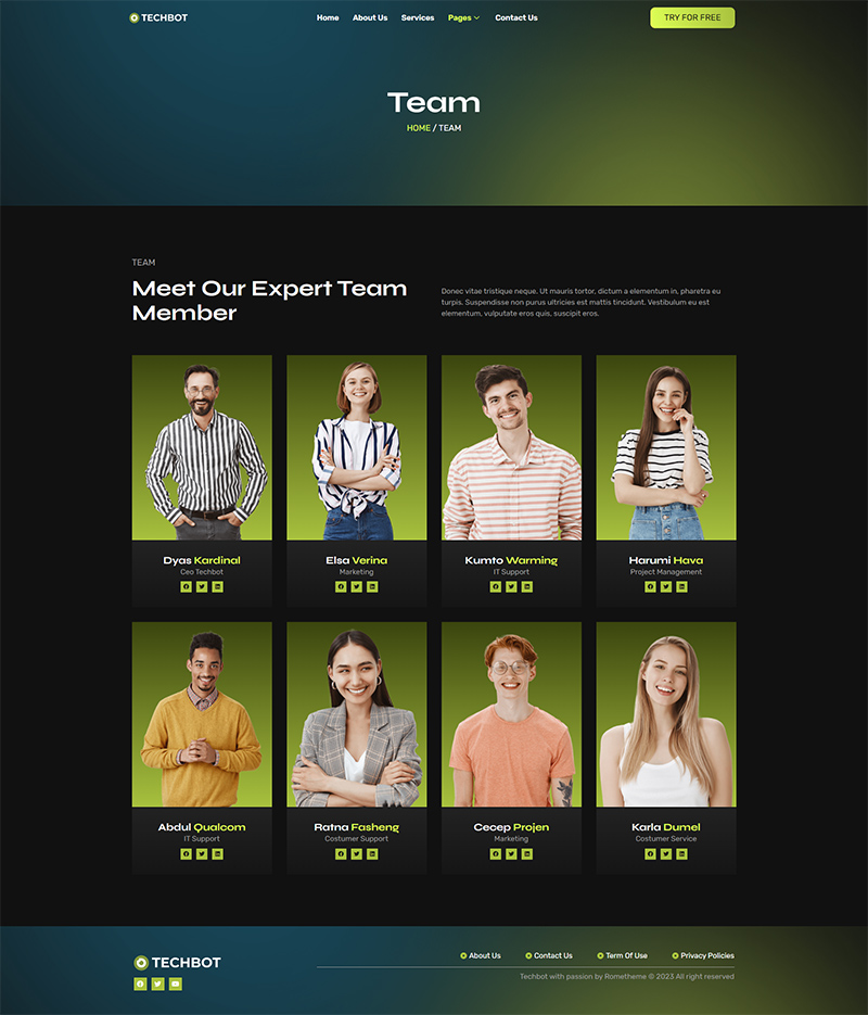 Techbot - Artificial Intelligence & Technology Services Elementor ...