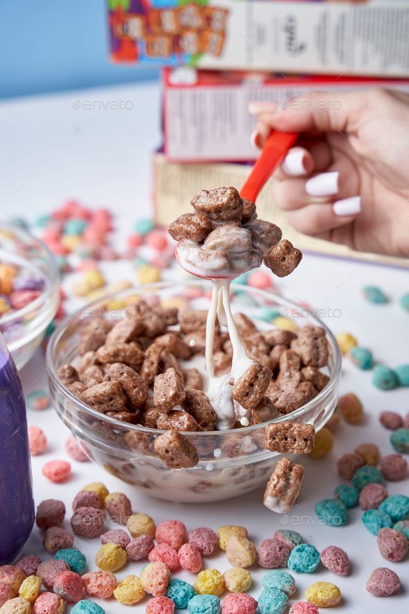 Cereal Bowl With Spoon And Milk