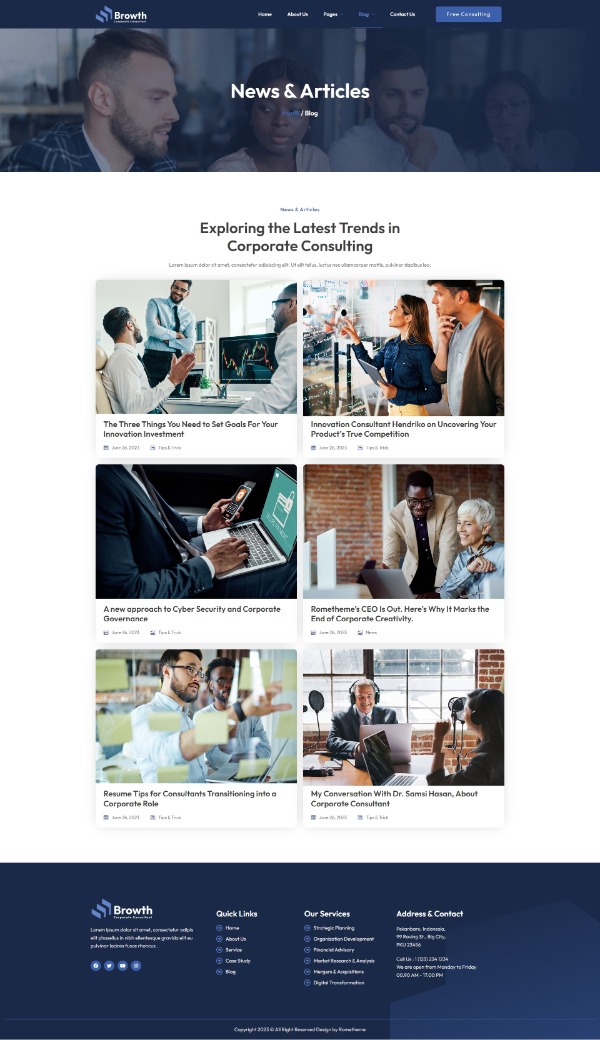 Browth - Corporate Consultant Elementor Template Kit by Rometheme ...