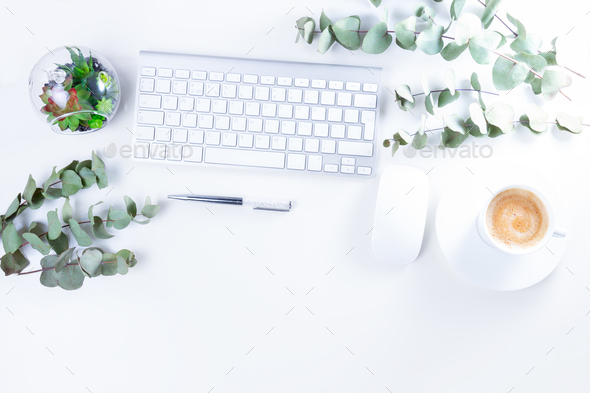 Flat lay home office workspace Stock Photo by Neirfy007 | PhotoDune